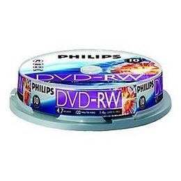 Philips DN4S4B10F - 10 x DVD-RW - 4.7 GB (120 Min.) 1x - 4x - Spindel