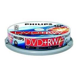 Philips - 10 x DVD+RW - 4.7 GB 1x - 4x - Spindel