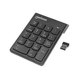 Manhattan Numeric Keypad, Wireless (2.4GHz), USB-A Micro Receiver, 18 Full Size Keys, Black, Membrane Key Switches, Auto Power Management, Range 10m, AAA Battery (included), Windows and Mac, Three Year Warranty, Blister - Tastenfeld - kabellos - 2...