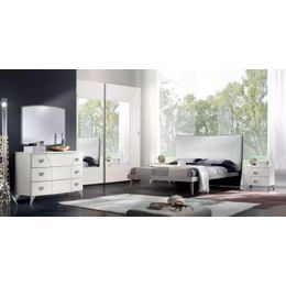 JVmoebel Komplettschlafzimmer Schlafzimmer Set Bett 2x Nachttische Kommode 6tlg.Design Luxus