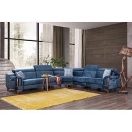 JVmoebel Ecksofa Sofa L-Form Modern Blau Ecksofa Couch Wohnzimmer Design
