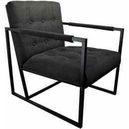 SVITA - jones Sessel Relaxsessel Lounge inkl. Sitz- und Rückenkissen dunkelgrau