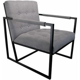SVITA - jones Sessel Relaxsessel Lounge inkl. Sitz- und Rückenkissen Sitz hellgrau