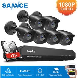 Système de sécurité vidéo domestique 1080P avec dvr 1080N avec 6 caméras Style b – 1TB hdd - SANNCE