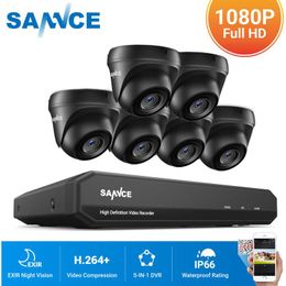 1080P Heimvideo-Sicherheitssystem mit 1080N dvr mit 6 Kameras des Typs a – keine Festplatte - SANNCE