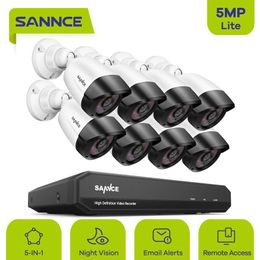 8-Kanal-5-MP-DVR-Überwachungskamerasystem mit Infrarot-Nachtsicht, CCTV-Kameras für den Außenbereich, CCTV-Kits, 8 Kameras – keine Festplatte - SANNCE