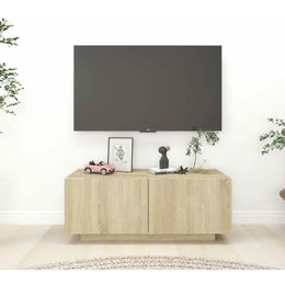 Bonnevie - TV-Lowboard TV-Schrank - Fernsehschrank Sonoma-Eiche 100x35x40 cm Holzwerkstoff BV295323