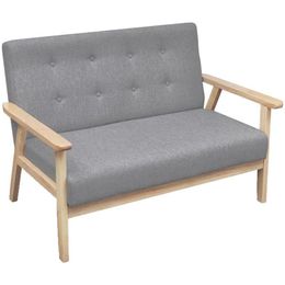 Bonnevie - 2-Sitzer-Sofa Couch Wohnzimmersofa - Stoff Hellgrau BV866989
