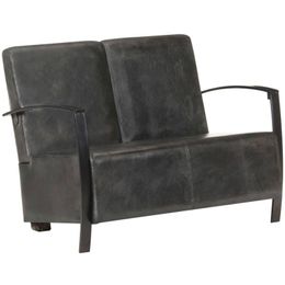 2-Sitzer-Sofa Couch Wohnzimmersofa - Grau Echtleder BV496139 - BonneVie