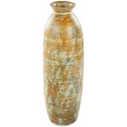 Beliani Dekorative Vase mehrfarbig aus Terrakotta handgefertigt natürlich Stil für Trockenblumen - Gold