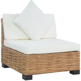 Bonnevie - Sofa - Couch Wohnzimmersofa ohne Armlehnen mit Auflagen Natur Rattan BV434568