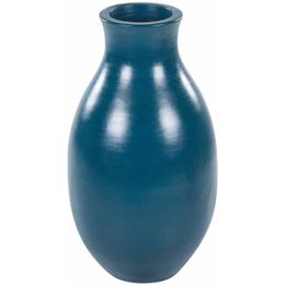 Beliani Dekorative Vase blau aus Terrakotta handgefertigt natürlich Stil für Trockenblumen - Blau