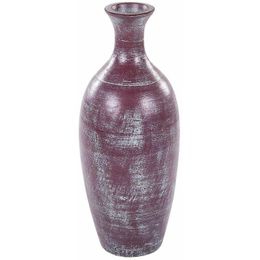 Beliani Dekorative Vase aus Terrakotta braun gealterter Oberfläche im natürlichen Stil für Trockenblumen - Braun