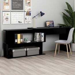 Eckschreibtisch Schreibtisch Computertisch - Bürotisch Schwarz 200x50x76 cm Holzwerkstoff BV123606 Bonnevie