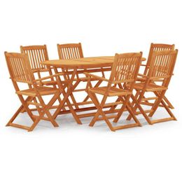 7-tlg. Gartenmöbel Set Sitzgruppe Garten mit Tisch und Stühlen - Klappbar Massivholz Eukalyptus BV228579 Bonnevie