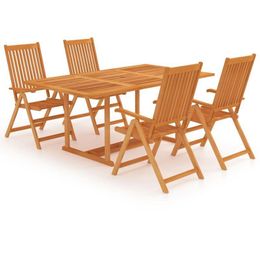 5-tlg. Sitzgruppe Gartenmöbel Set - Essgruppe Garten Massivholz Teak BV347592 - BonneVie