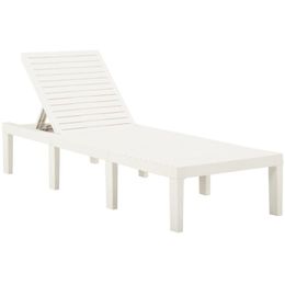 Bonnevie - Sonnenliege Gartenliege Liegestuhl - Kunststoff Weiß BV254605