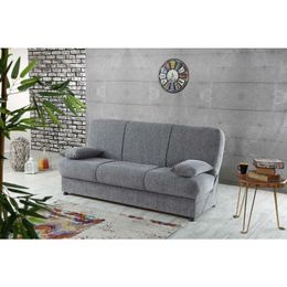 Schlafsofa Dabaro, 3-Sitzer-Container-Schlafsofa mit 2 Kissen inklusive, Wohnzimmersofa aus gepolstertem Stoff mit Klick-Klack-Öffnung, 180x81h90 cm,