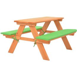Kinder-Picknicktisch Gartentisch - Balkontisch mit Bänken 89×79×50 cm Massivholz Tanne BV793981 Bonnevie