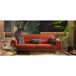 JVmoebel 3-Sitzer Dreisitzer Sofa 3 Sitzer Stoffsofa Klassisches Orange Stoff Couch Neu