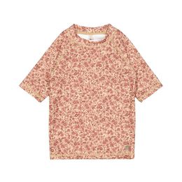 Wheat - Kurzarm-Badeshirt JACKIE FLOWER in red, Gr.98