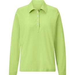 CR&Eacute;ATION L Damen Langarm-Poloshirt in reiner Baumwoll-Qualit&auml;t pistazie Gr&ouml;&szlig;e 50