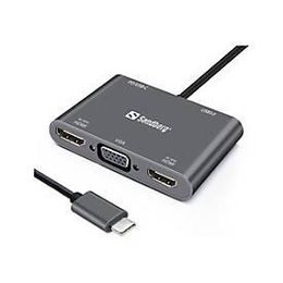 Sandberg USB-C Dock - Dockingstation - USB-C - VGA, HDMI