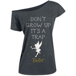 Peter Pan Tinker Bell - Don't Grow Up T-Shirt dunkelgrau meliert in L