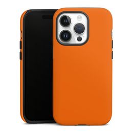 DeinDesign iPhone 14 Pro Handy Panzer Handyh&uuml;lle robuste Outdoor H&uuml;lle Schutzh&uuml;lle matt Orange Unicoloured Colour Tough Case