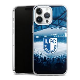 DeinDesign iPhone 14 Pro Max Handy Silikon H&uuml;lle Case transparent Handyh&uuml;lle Stadium 1. Fcm 1. Fc Magdeburg Silikon Case
