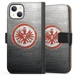 DeinDesign iPhone 13 Handy Klapph&uuml;lle Handyh&uuml;lle aus Kunst Leder schwarz Flip Case Eintracht Frankfurt Sge Logo Sideflip mit Lasche