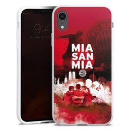 DeinDesign iPhone Xr Handy Silikon H&uuml;lle Case wei&szlig; Handyh&uuml;lle Mia San Mia Fcb Fc Bayern M&uuml;nchen Silikon Case