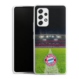 DeinDesign Galaxy A53 5G Handy Silikon H&uuml;lle Case wei&szlig; Handyh&uuml;lle Stadium Fcb Fc Bayern M&uuml;nchen Silikon Case