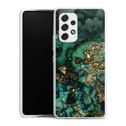 DeinDesign Galaxy A53 5G Handy Silikon H&uuml;lle Case wei&szlig; Handyh&uuml;lle Muster Glitzer Marble Silikon Case