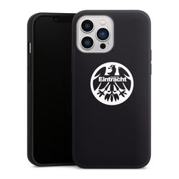 DeinDesign iPhone 13 Pro Max Handy Premium Silikon H&uuml;lle Handyh&uuml;lle schwarz Case Logo Eintracht Frankfurt Eagle Silikon Premium Case