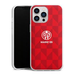 DeinDesign iPhone 13 Pro Handy Silikon H&uuml;lle Case wei&szlig; Handyh&uuml;lle Mainz 05 Official Licensed Product Merchandise Silikon Case