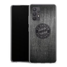 DeinDesign Galaxy A32 4G Handy Silikon H&uuml;lle Case transparent Handyh&uuml;lle Fcb Metallic Look Fc Bayern M&uuml;nchen Silikon Case