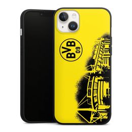 DeinDesign iPhone 14 Handy Premium Silikon H&uuml;lle Handyh&uuml;lle schwarz Case Stadium Bvb Borussia Dortmund Silikon Premium Case
