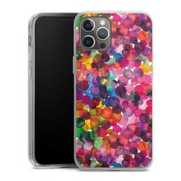 DeinDesign iPhone 12 Pro Max Handy Silikon H&uuml;lle Case transparent Handyh&uuml;lle Water Colour Colourful Points Silikon Case