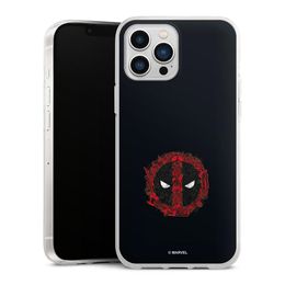 DeinDesign iPhone 13 Pro Max Handy Silikon H&uuml;lle Case transparent Handyh&uuml;lle Logo Marvel Deadpool Silikon Case