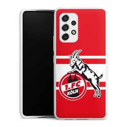 DeinDesign Galaxy A53 5G Handy Silikon H&uuml;lle Case wei&szlig; Handyh&uuml;lle Official Licensed Product 1. Fc K&ouml;ln Coat Of Arms Silikon Case