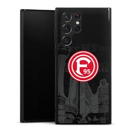 DeinDesign Galaxy S22 Ultra Handy Silikon H&uuml;lle Case schwarz Handyh&uuml;lle Official Licensed Product Logo Fortuna D&uuml;sseldorf