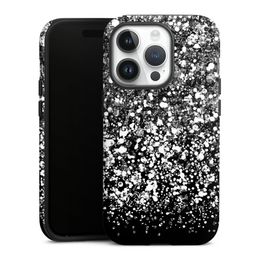 DeinDesign iPhone 14 Pro Handy Panzer Handyh&uuml;lle robuste Outdoor H&uuml;lle Schutzh&uuml;lle matt Muster Snowflake Glitzer Tough Case