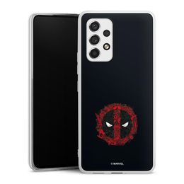 DeinDesign Galaxy A53 5G Handy Silikon H&uuml;lle Case transparent Handyh&uuml;lle Deadpool Marvel Logo Silikon Case