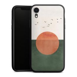 DeinDesign iPhone Xr Handy Premium Silikon H&uuml;lle Handyh&uuml;lle schwarz Case Sunshine Bird Sunset Silikon Premium Case
