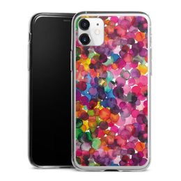 DeinDesign iPhone 11 Handy Slim Case Silikon Handyh&uuml;lle transparent H&uuml;lle extra d&uuml;nn Water Colour Colourful Points Silikon Slim Case