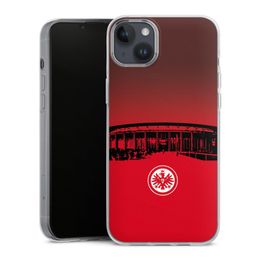DeinDesign iPhone 14 Plus Handy Silikon H&uuml;lle Case transparent Handyh&uuml;lle Official Licensed Product Eintracht Frankfurt Stadium Silikon Case