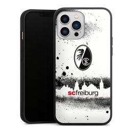 DeinDesign iPhone 13 Pro Max Handy Premium Silikon H&uuml;lle Handyh&uuml;lle schwarz Case Skyline Sc Freiburg Logo Silikon Premium Case