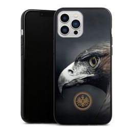 DeinDesign iPhone 13 Pro Max Handy Silikon H&uuml;lle Case schwarz Handyh&uuml;lle Eintracht Frankfurt Eagle Official Licensed Product