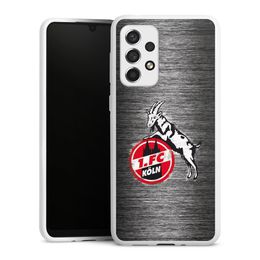 DeinDesign Galaxy A33 5G Handy Silikon H&uuml;lle Case wei&szlig; Handyh&uuml;lle Metallic Look Official Licensed Product 1. Fc K&ouml;ln Silikon Case